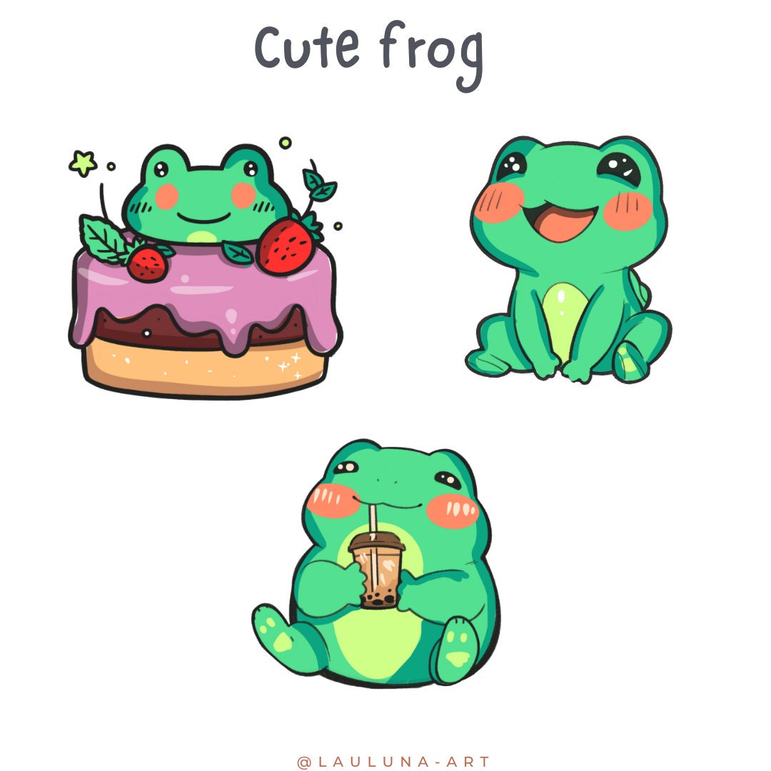 Frog Sticker 3 Pack 1 Freebie Digital Printable Perfect for Twitch ...