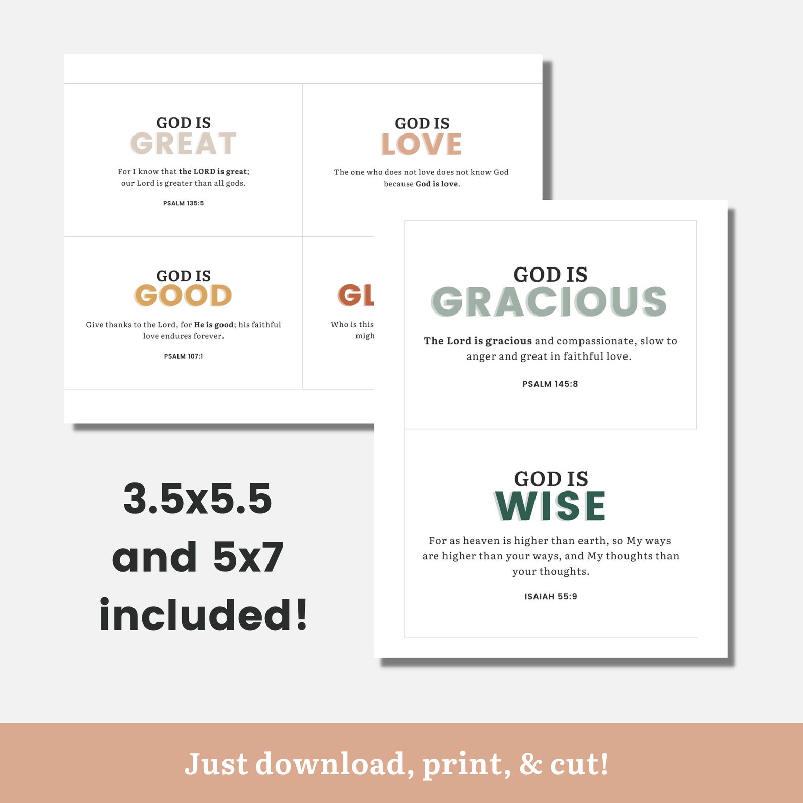 God is Bible Verse Cards | Modern Kids Scripture Memory Cards ...