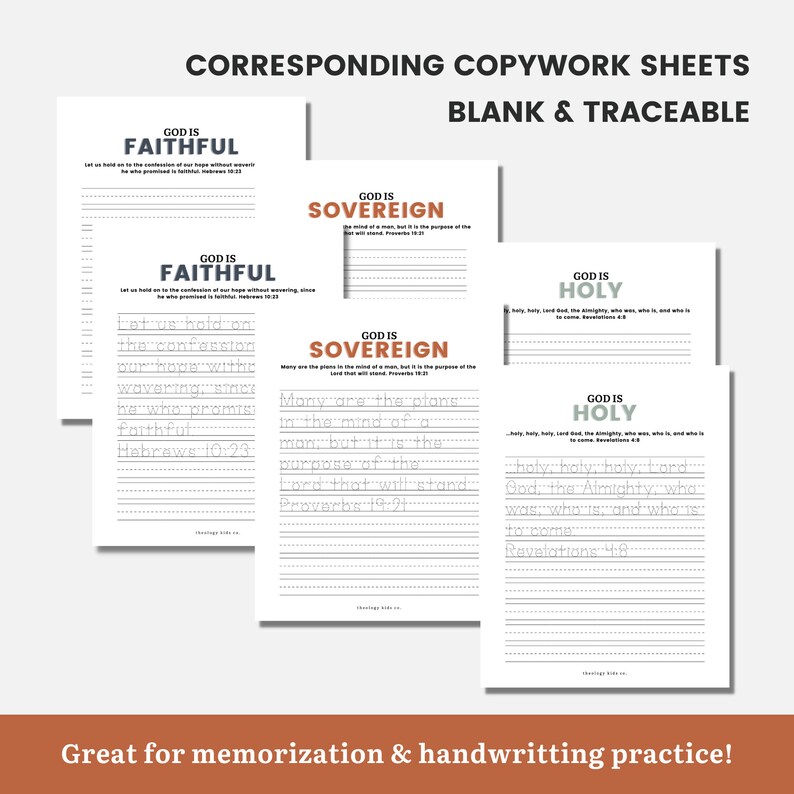 God is Bible Verse Cards + Copywork Sheets Bundle | Modern Kids ...
