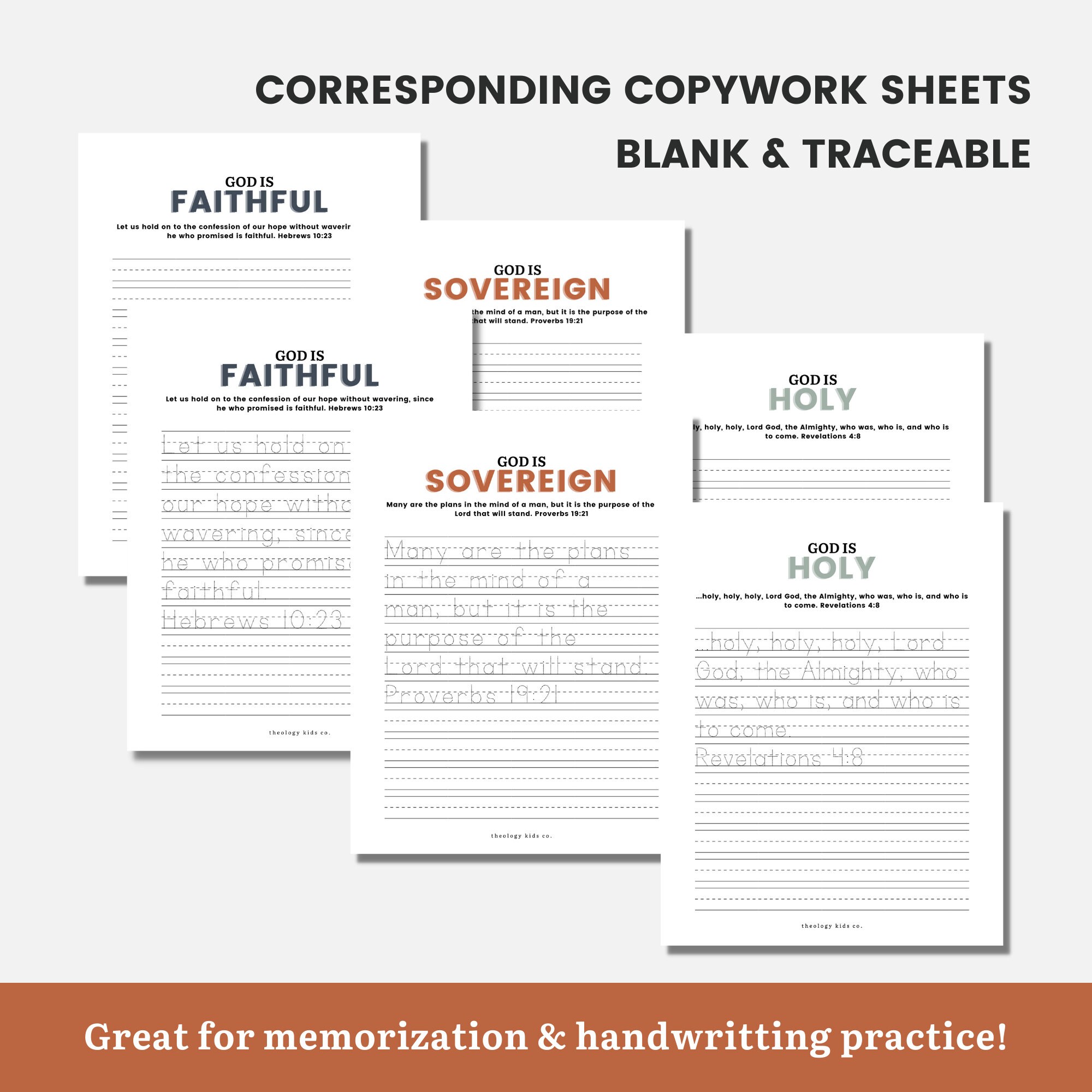 God is Bible Verse Cards + Copywork Sheets Bundle | Modern Kids ...