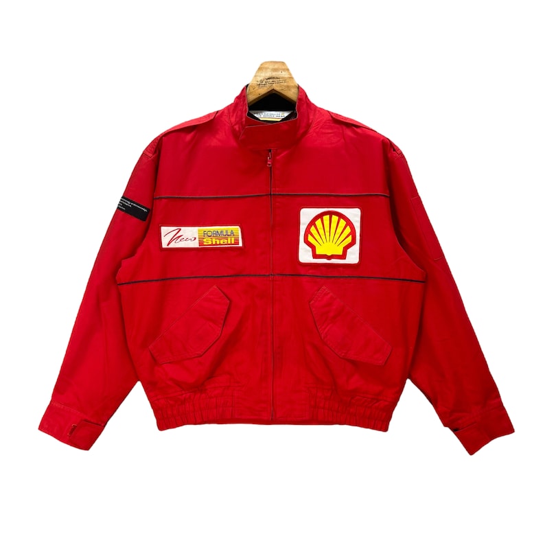 Vintage SHELL Uniform Jacket / Work Jacket / Motorsport / Red Jacket ...