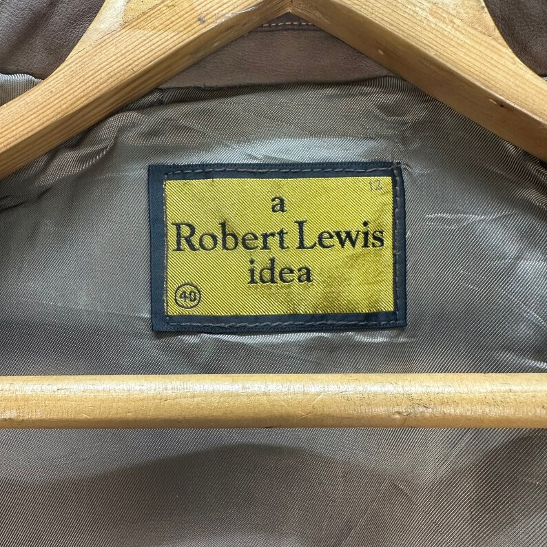 Vintage a ROBERT LEWIS Idea Suede Leather Button Jacket Size 40 / Very ...