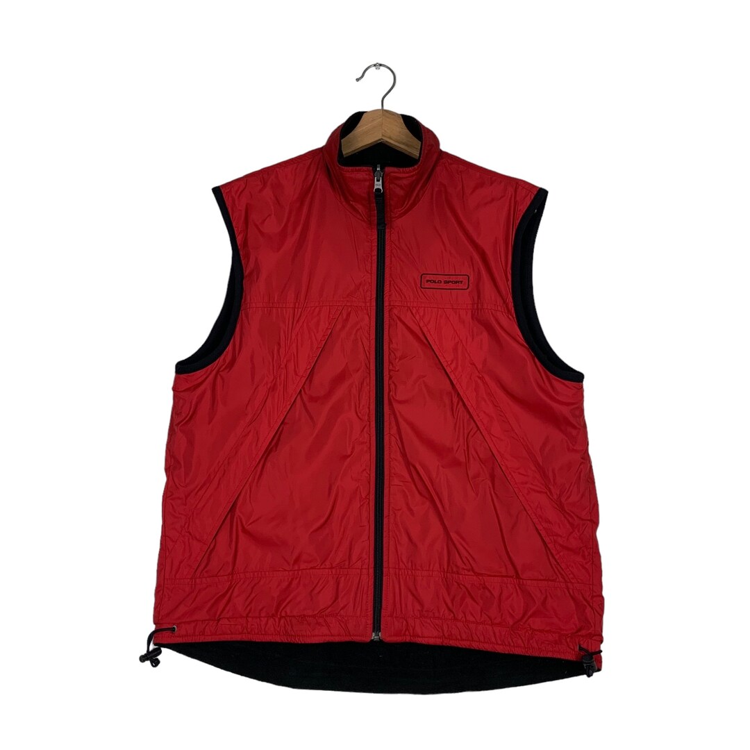 Vintage POLO SPORT Ralph Lauren Reversible Vest Size M Red Black Vest ...