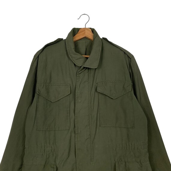 Vintage Olive Green Army Military Field Jacket Size L… - Gem