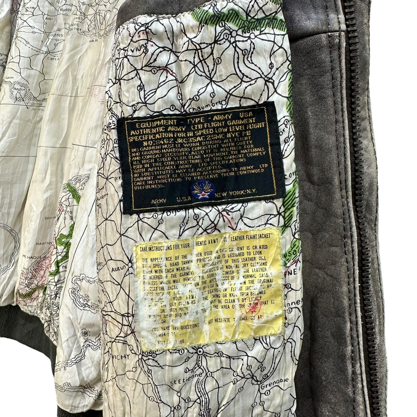 Vintage 70's Trashed USN US Army Type A2 Leather Flight Jacket Size M ...