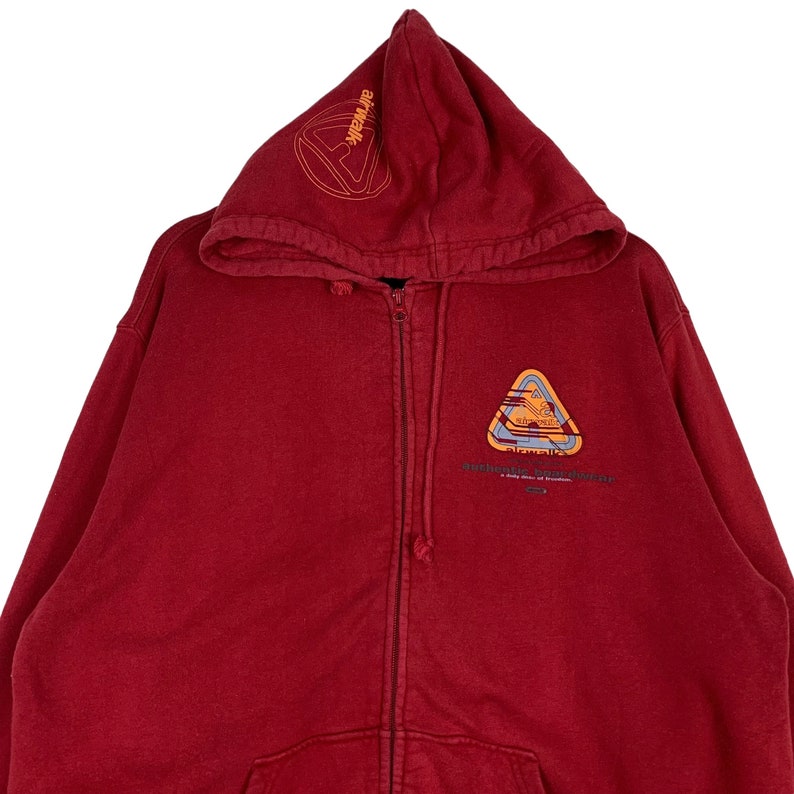 Vintage AIRWALK Big Logo Red Zipper Hoodies Sweatshirts Size L #0705 ...