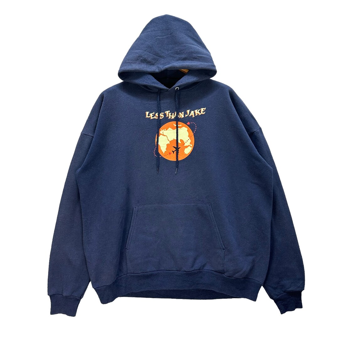 Vintage 90's Less Than Jake Airplane Worldwide Graphic Pullover Hoodies ...