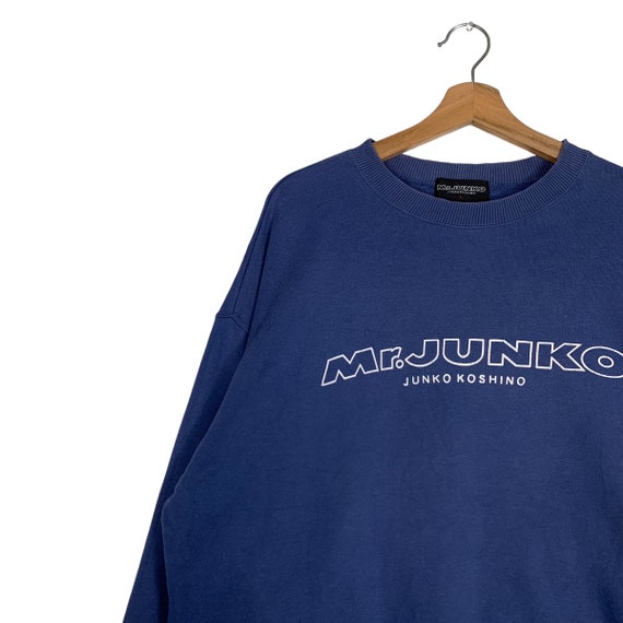Vintage MR.JUNKO Junko Koshino Big Logo Blue Sweatshi… - Gem