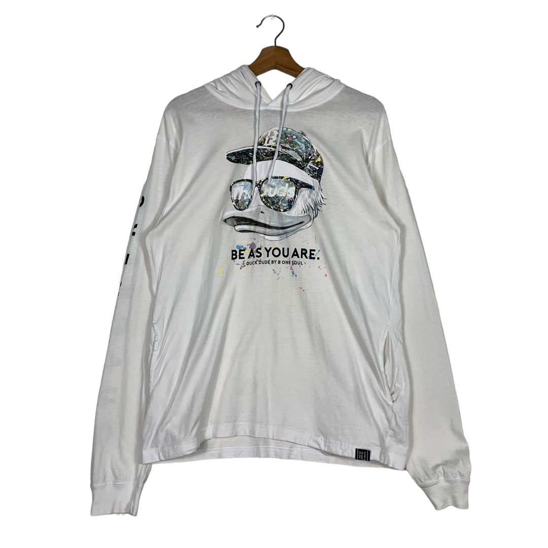 Vintage B ONE SOUL Duck Dude Big Logo Pullover Hoodies Size M Japanese ...