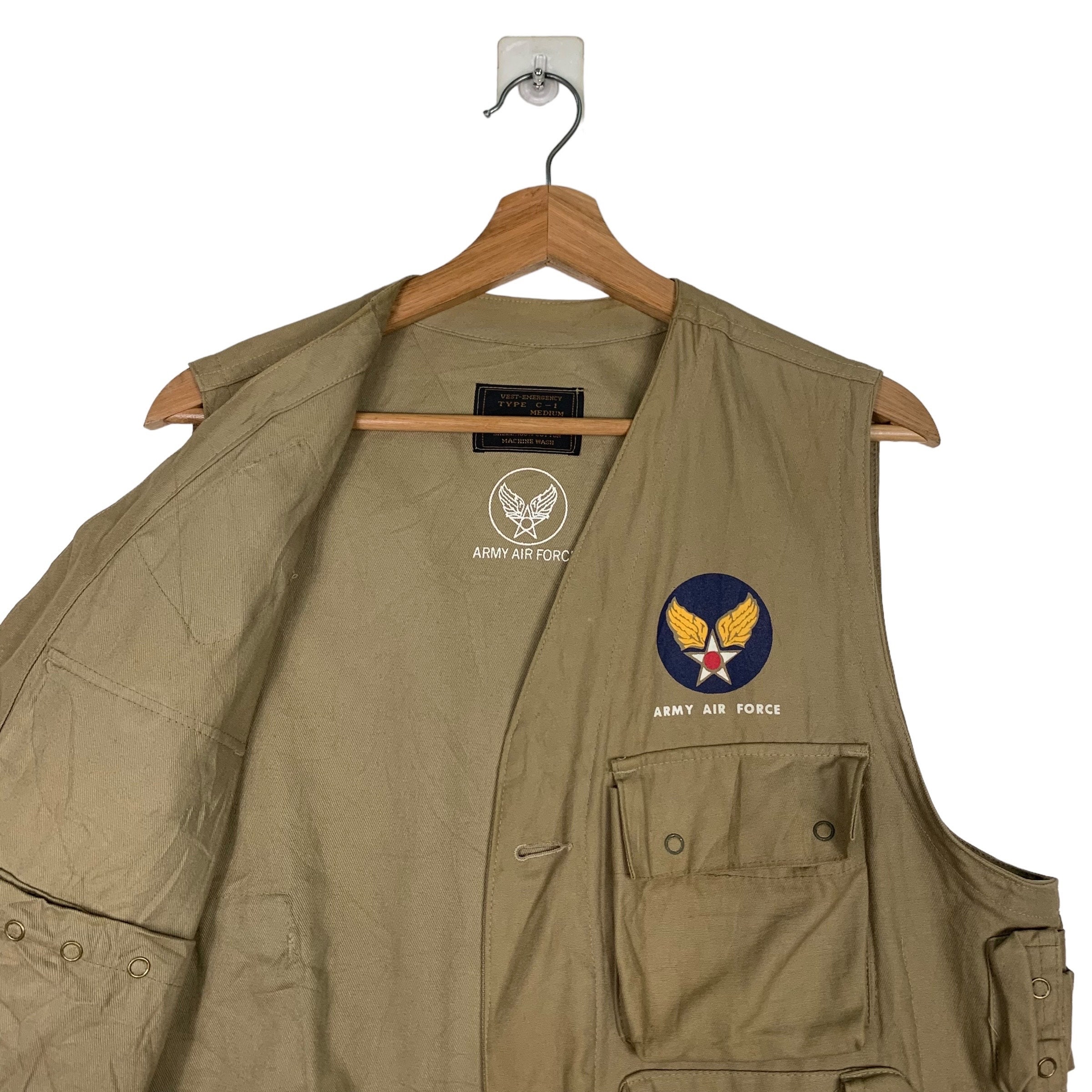 Vintage US Army Air Force Type C-1 Emergency Vest Size M Utility Multi ...
