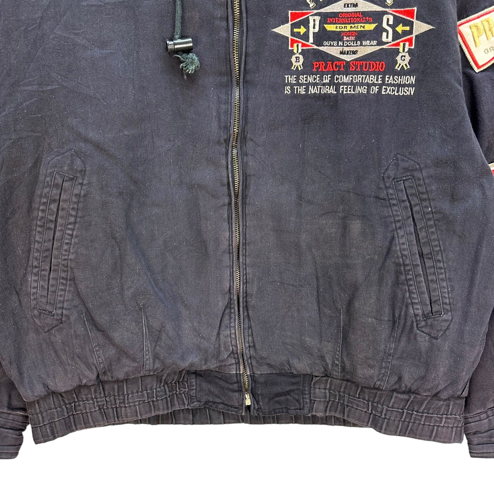 Vintage PRACT STUDIO Patches Logo Hoodie Jacket Size M Japanese Brand ...