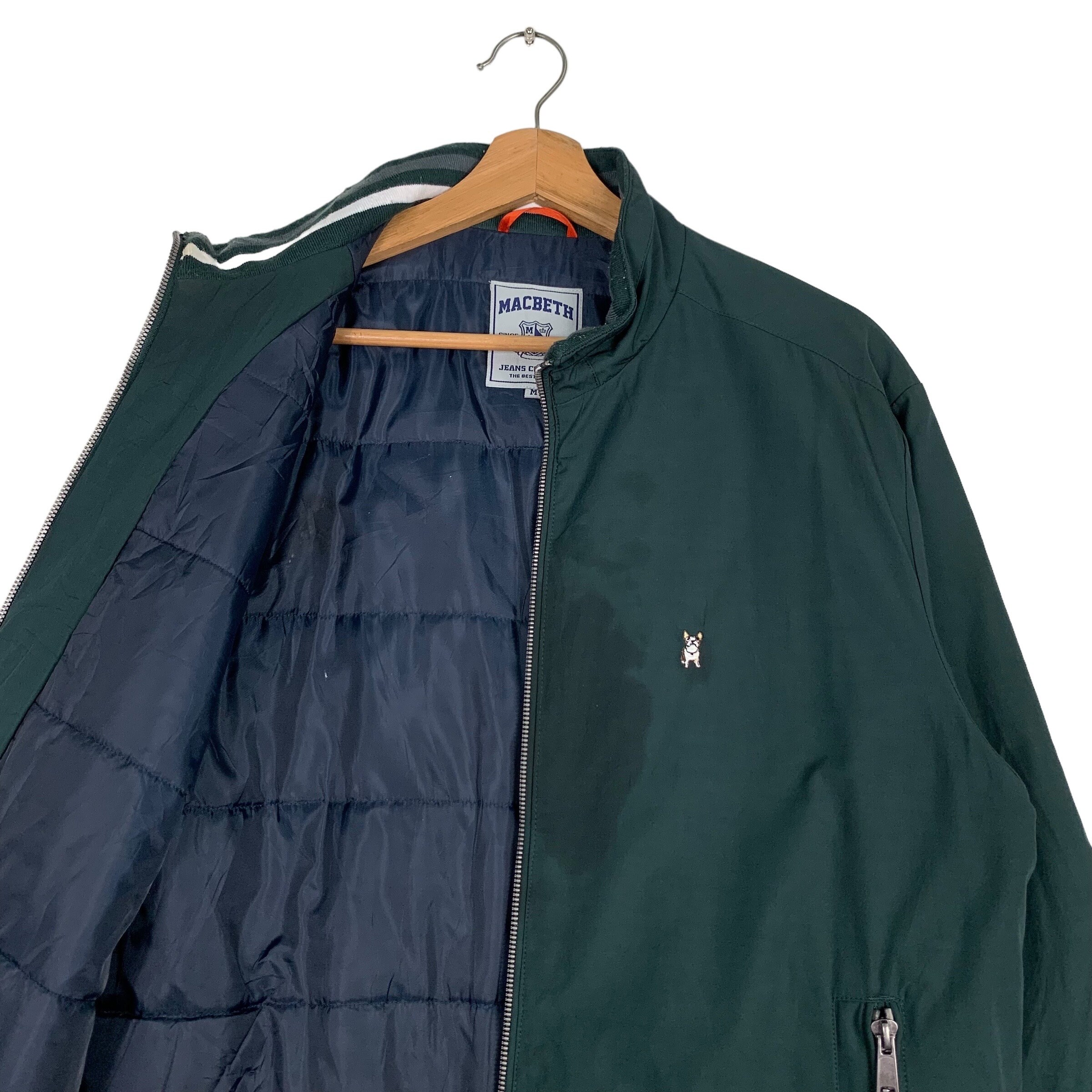 Vintage MACBETH Green Bomber Jacket Size M Japanese Brand Casual Jacket ...