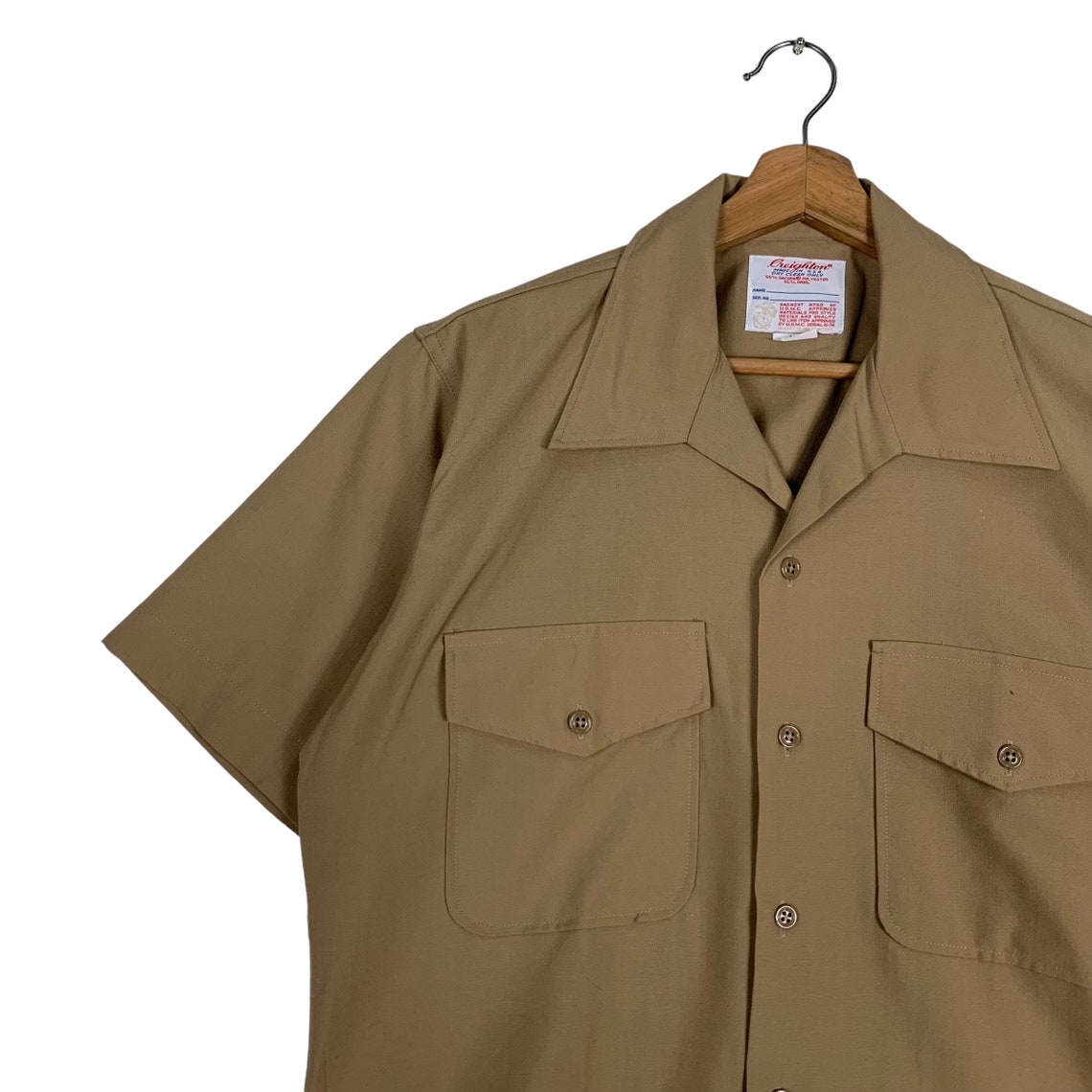 Vintage GREIGHTON Made in Usa Dacron Wool Work Shirt Size M Double ...