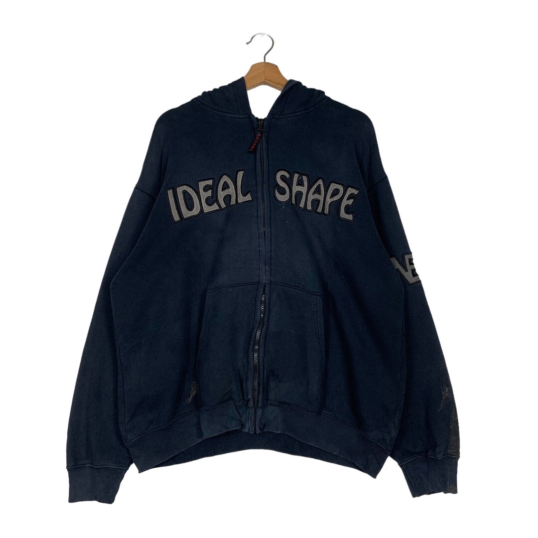Vintage NEV Ideal Shape Big Logo Zipper Hoodies Sweater Size L #0757 ...