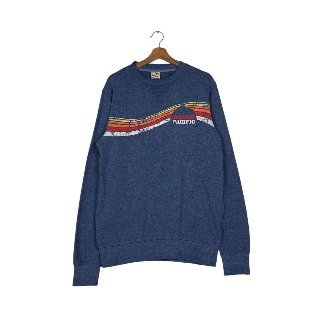 Vintage OCEAN PACIFIC Blue Crewneck Sweatshirt Men's Size XL Surfwear ...