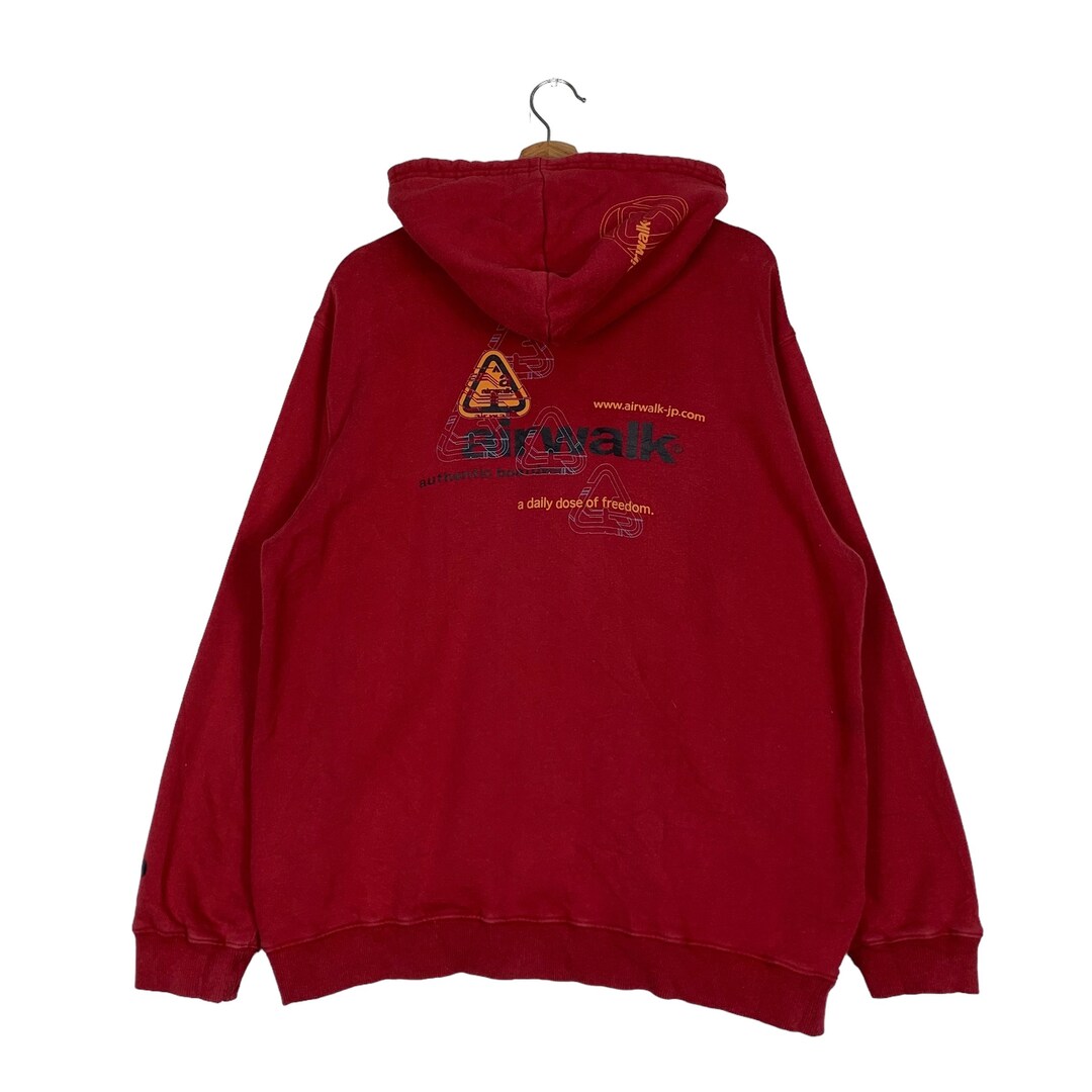 Vintage AIRWALK Big Logo Red Zipper Hoodies Sweatshirts Size L #0705 ...