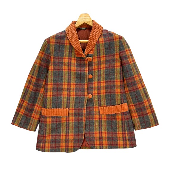 Vintage Romeo Gigli Made in Italy Checked Tartan Plai… - Gem