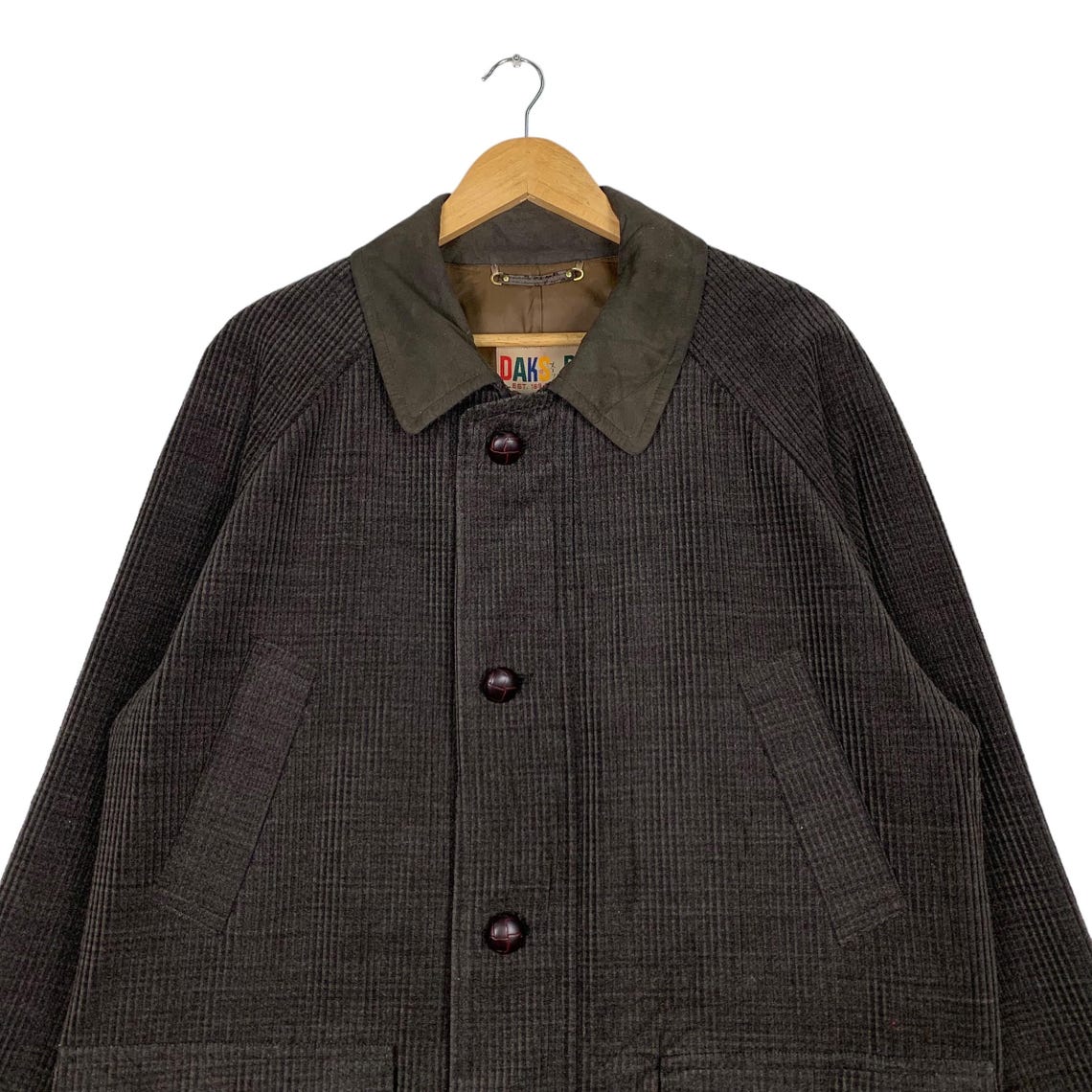 Vintage DAKS Made in Japan Dark Brown Wool Casual Jacket Men's Size L ...