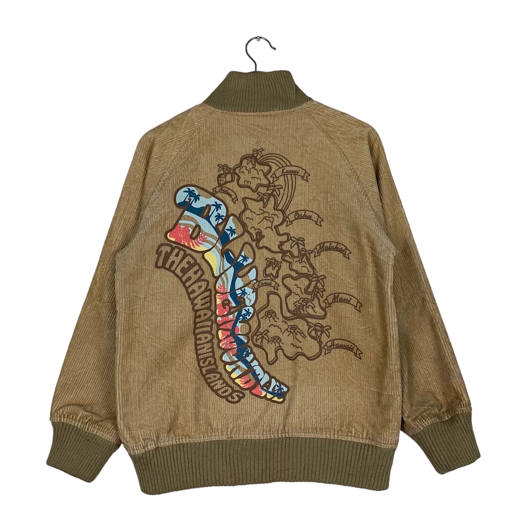 Vintage BLUE MOON BLUE Big Logo Corduroy Jacket Free Size Surf Style ...