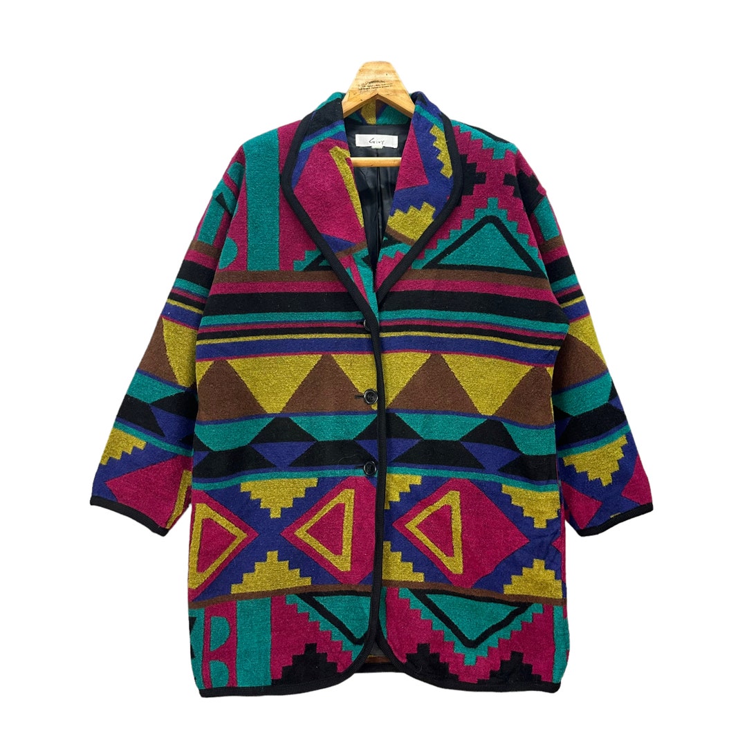 Vintage Japanesed Brand GIVY Motif Design Colorful Coat Jacket Exlusive ...