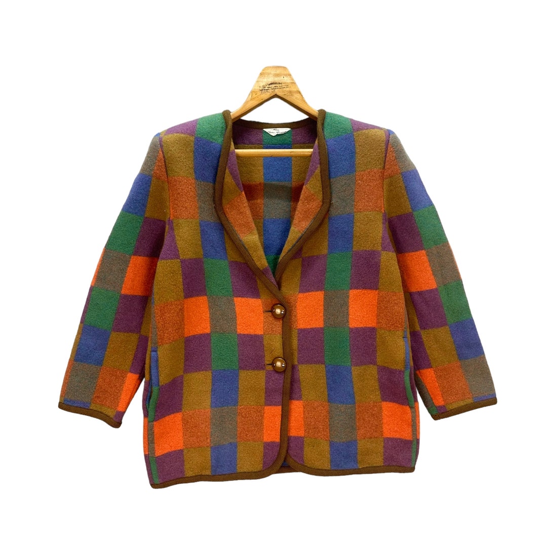 Vintage Madame Clean Heart Made in Japan Multicolor Tartan Checked ...
