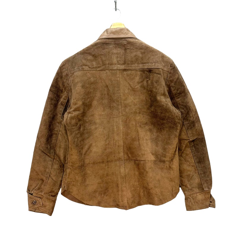 Vintage a ROBERT LEWIS Idea Suede Leather Button Jacket Size 40 / Very ...