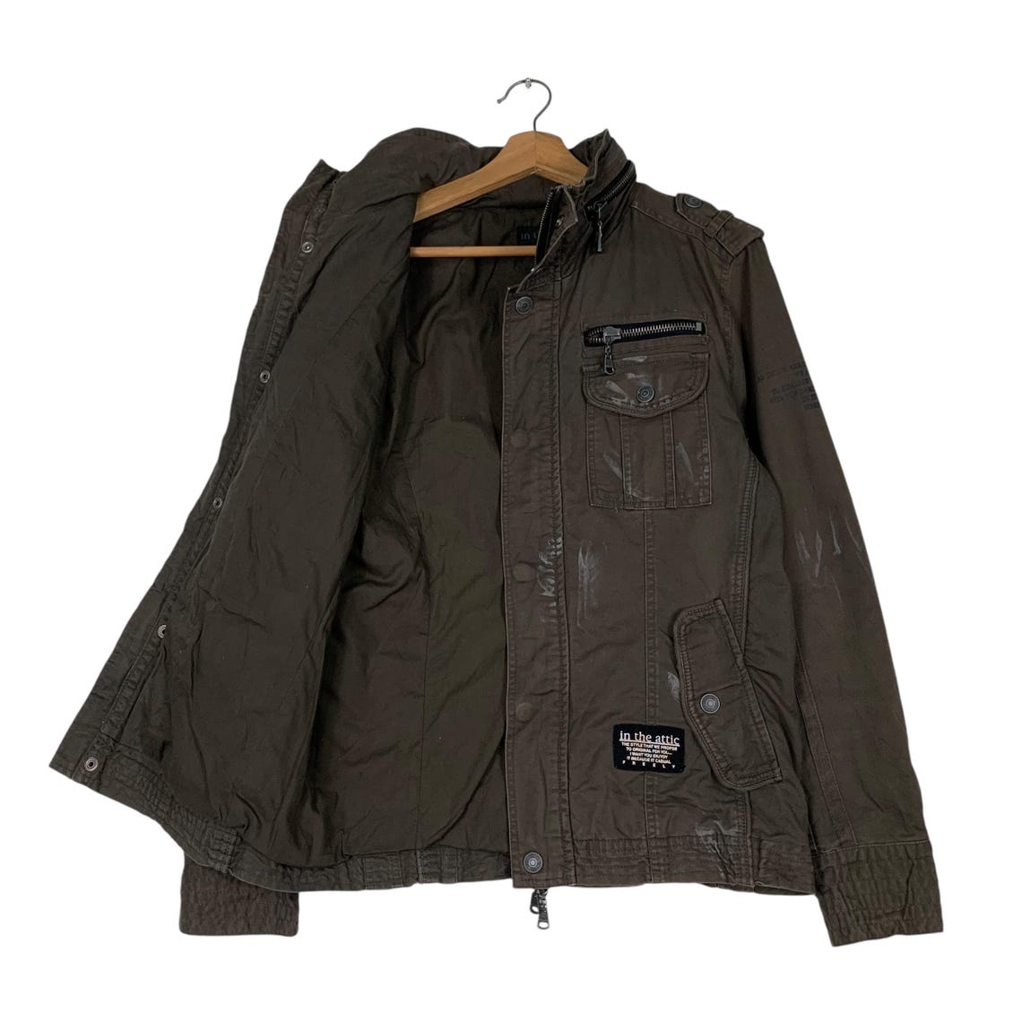 Vintage IN THE ATTIC Trashed Design Four Pocket Jacket Men's Size M ...