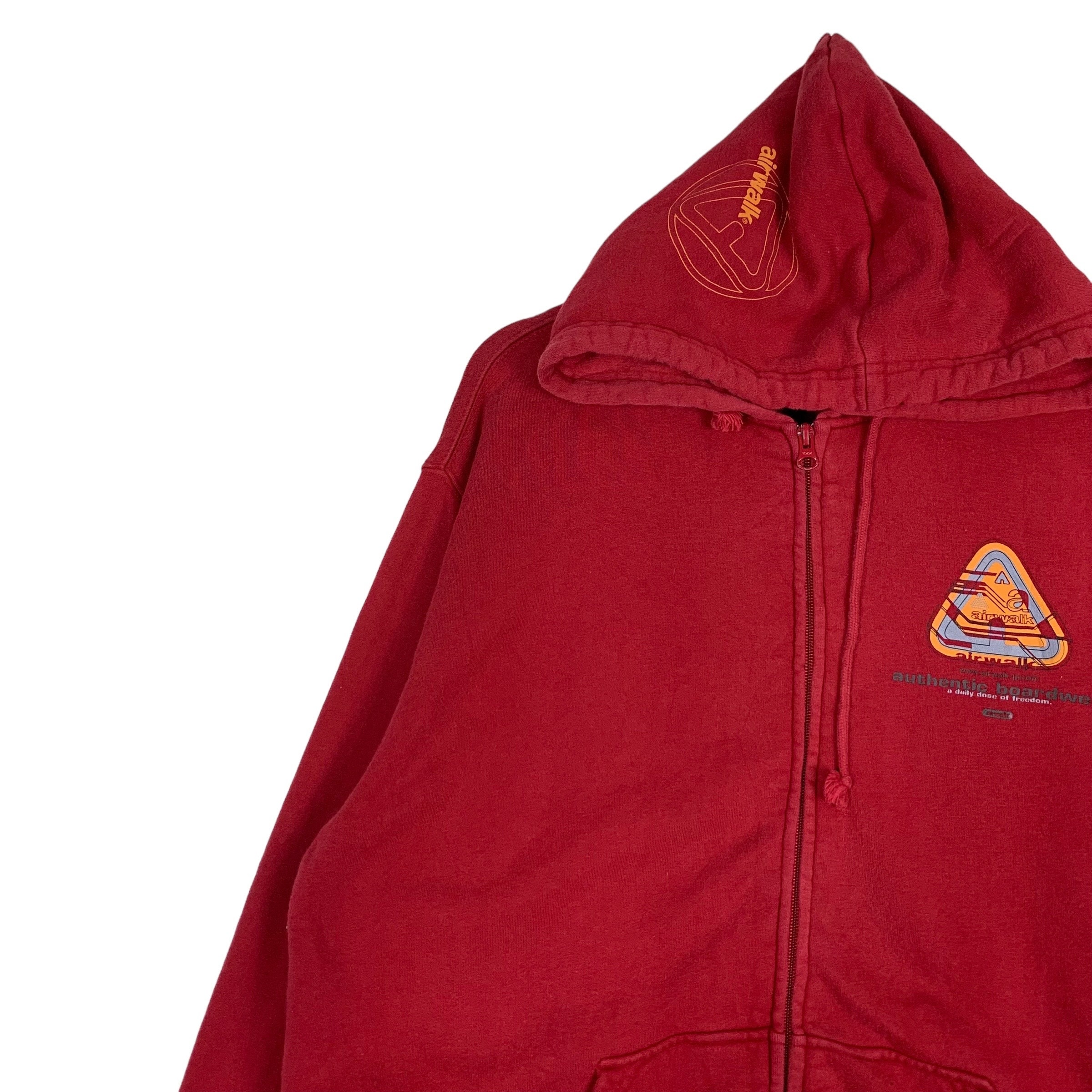 Vintage AIRWALK Big Logo Red Zipper Hoodies Sweatshirts Size L #0705 ...