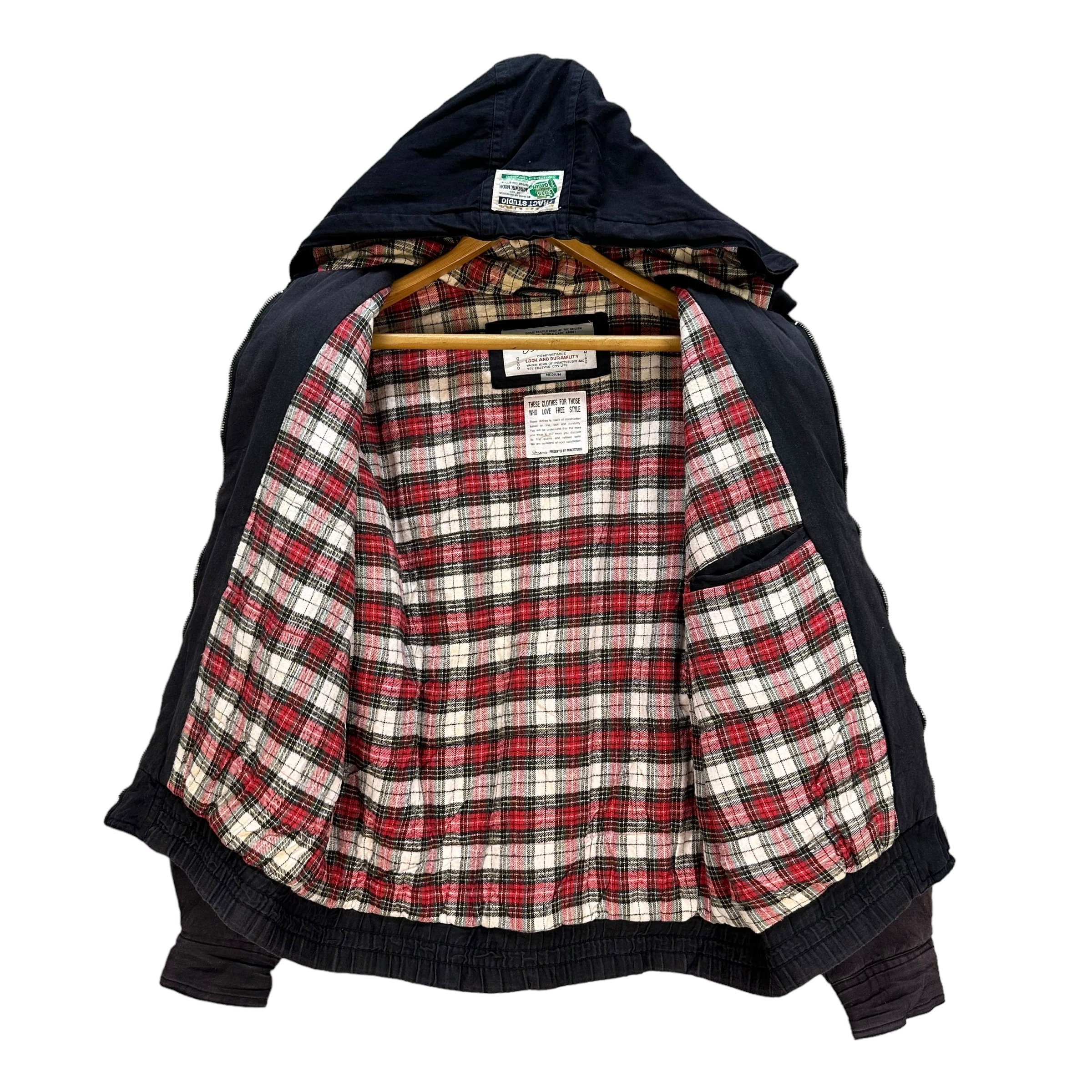 Vintage PRACT STUDIO Patches Logo Hoodie Jacket Size M Japanese Brand ...