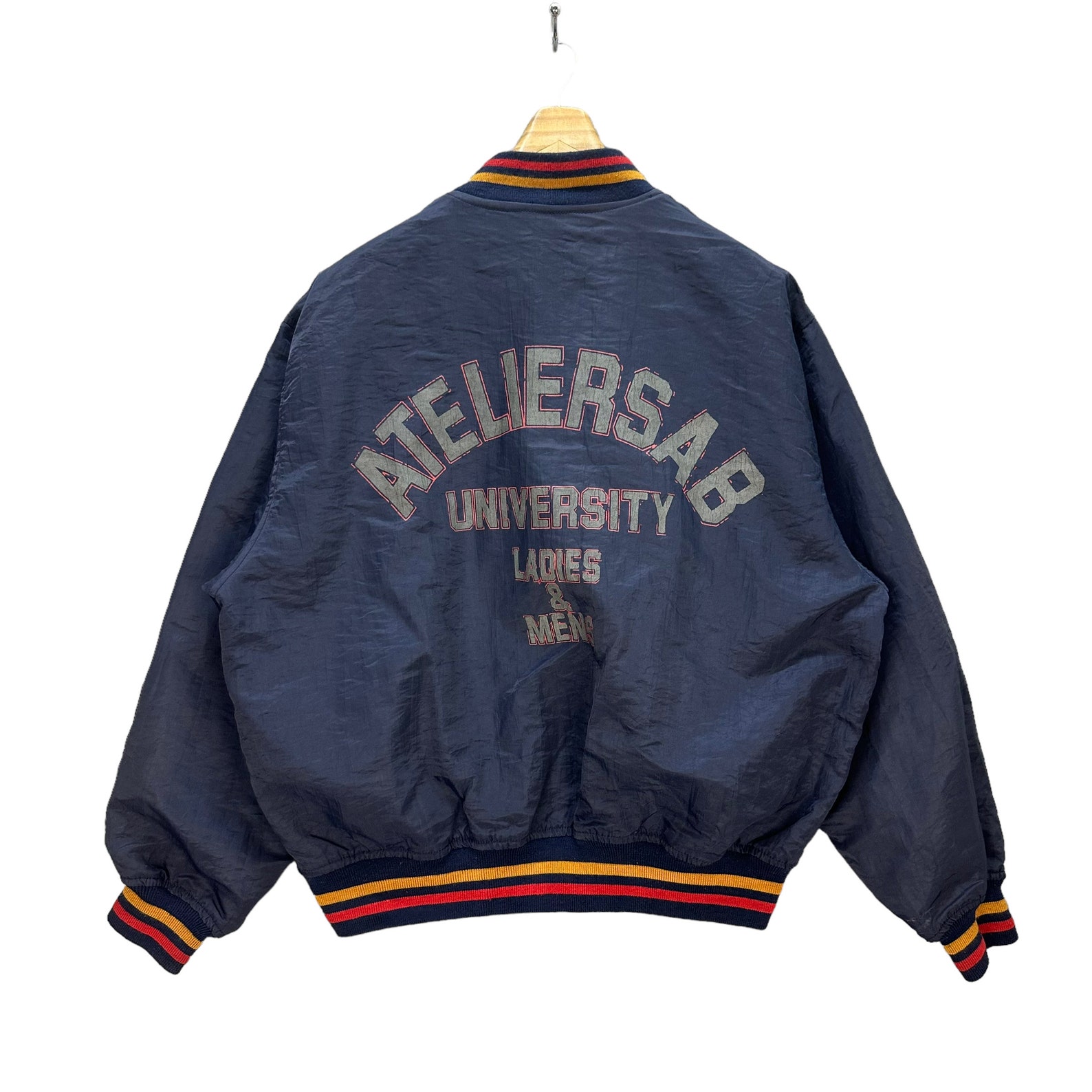 Vintage ATELIER SAB UNIVERSITY Big Logo Reversible Checked/plaid ...