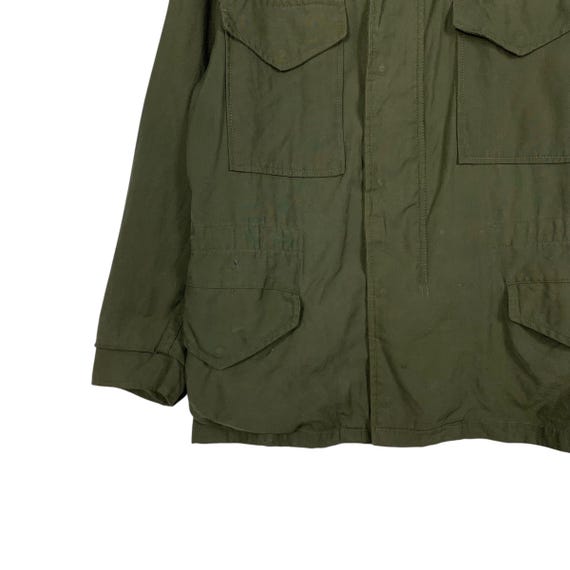 Vintage Olive Green Army Military Field Jacket Size L… - Gem