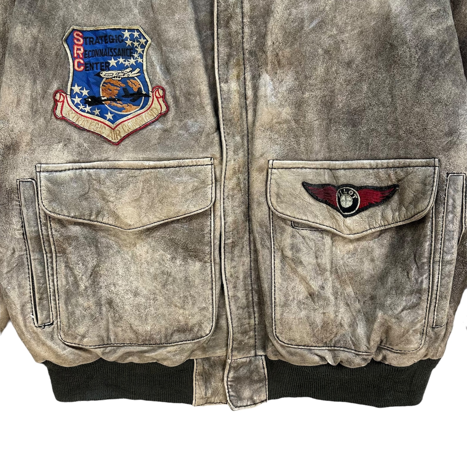 Vintage 70's Trashed USN US Army Type A2 Leather Flight Jacket Size M ...