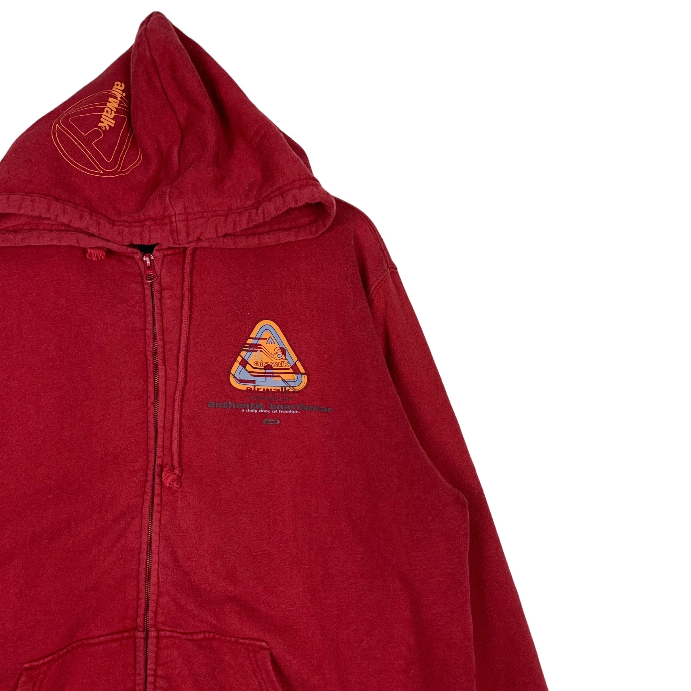 Vintage AIRWALK Big Logo Red Zipper Hoodies Sweatshirts Size L #0705 ...