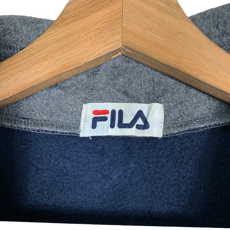 Vintage FILA Center Logo Half Zip Pullover Fleece Sweater Size M #0019 ...