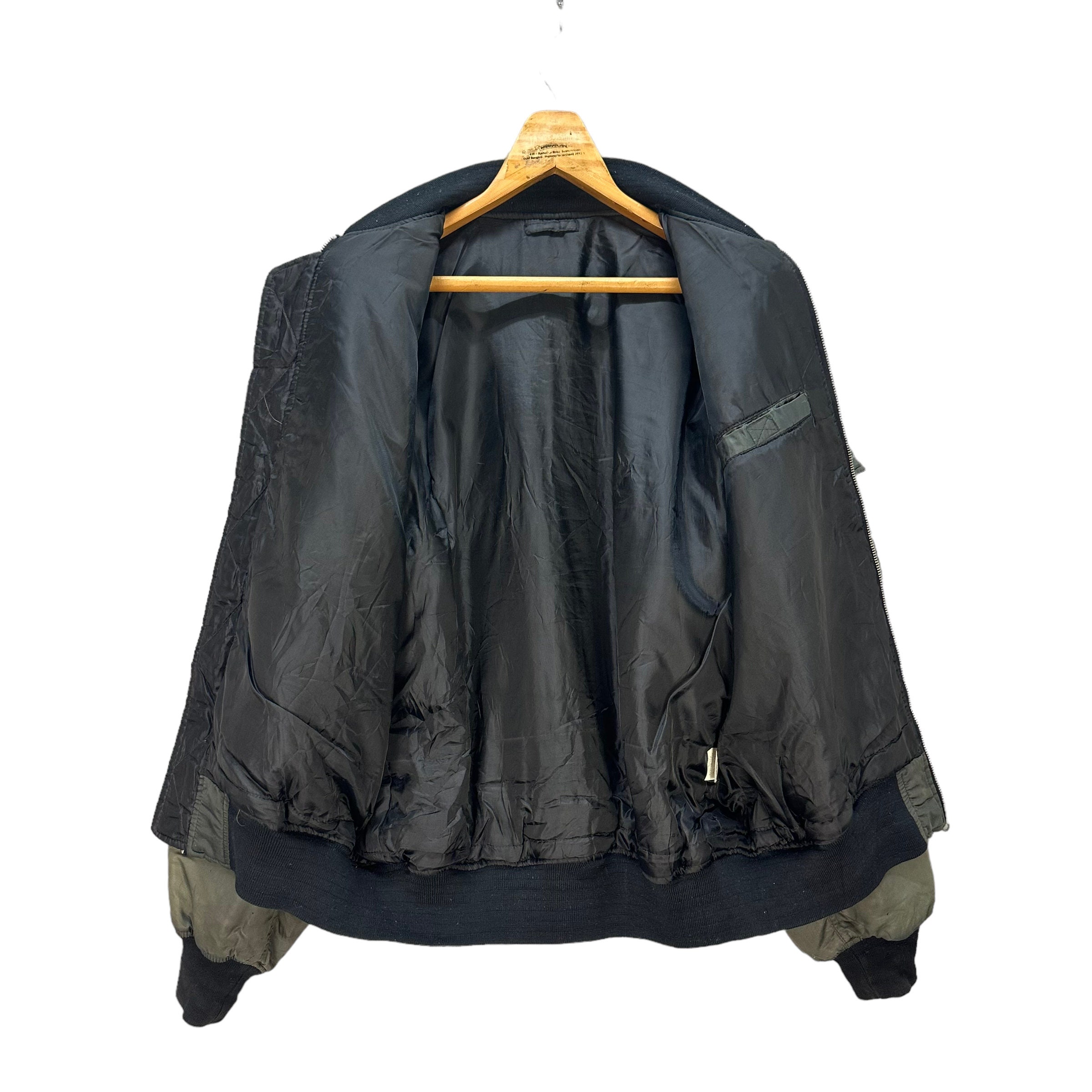 Vintage Japanesed Brand Trashed Distressed in Dark Green Bomber Jacket ...