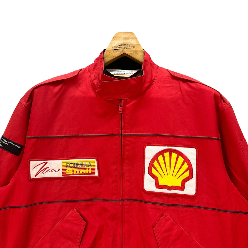 Vintage SHELL Uniform Jacket / Work Jacket / Motorsport / Red Jacket ...