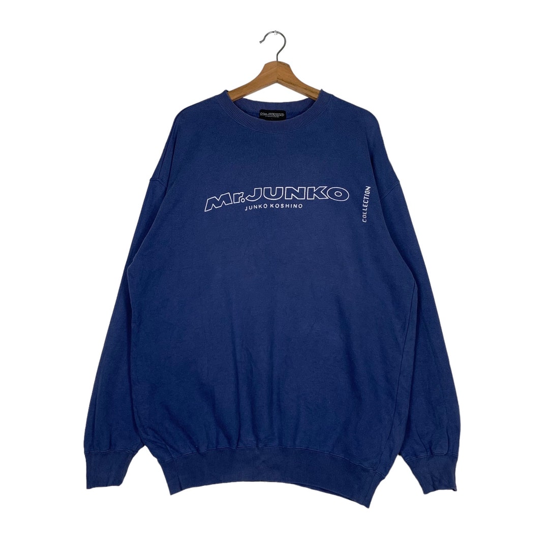 Vintage MR.JUNKO Junko Koshino Big Logo Blue Sweatshirts Size L ...
