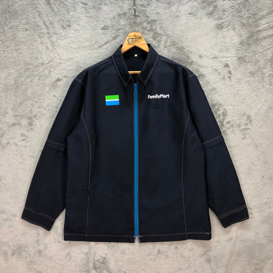 Vintage FAMILY MART Detachable Sleeve Work Uniform Jacket Size M 0540 ...