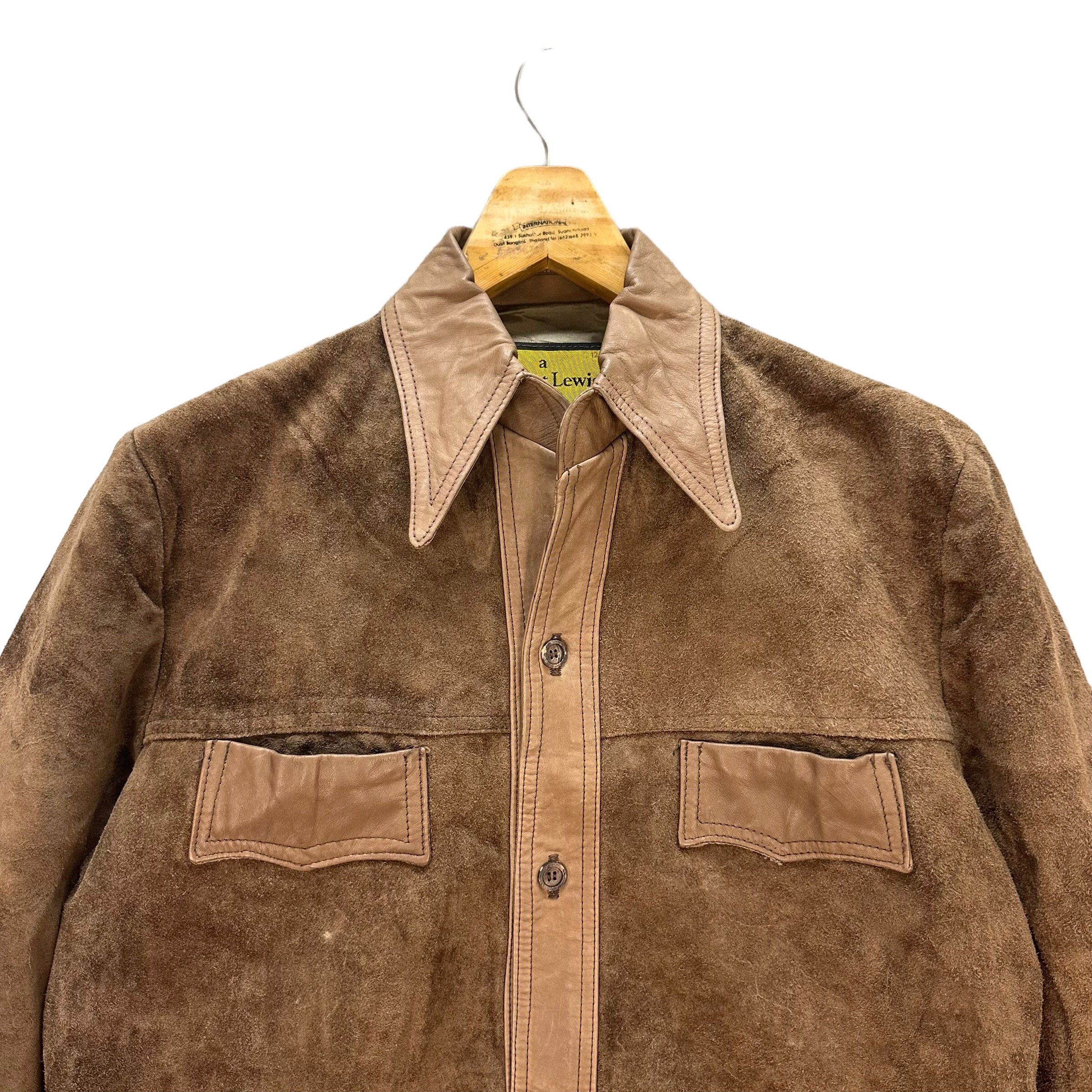 Vintage a ROBERT LEWIS Idea Suede Leather Button Jacket Size 40 / Very ...