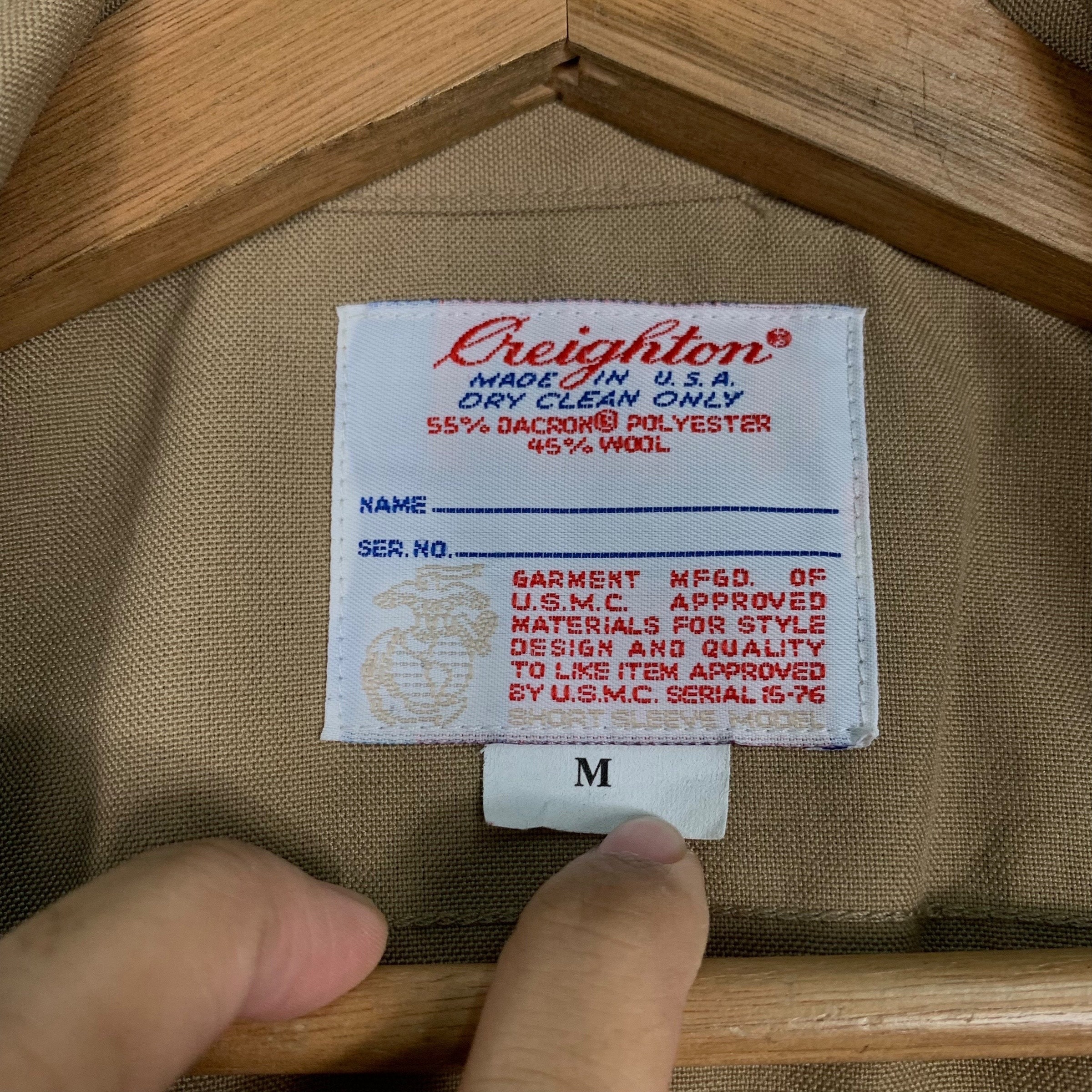 Vintage GREIGHTON Made in Usa Dacron Wool Work Shirt Size M Double ...