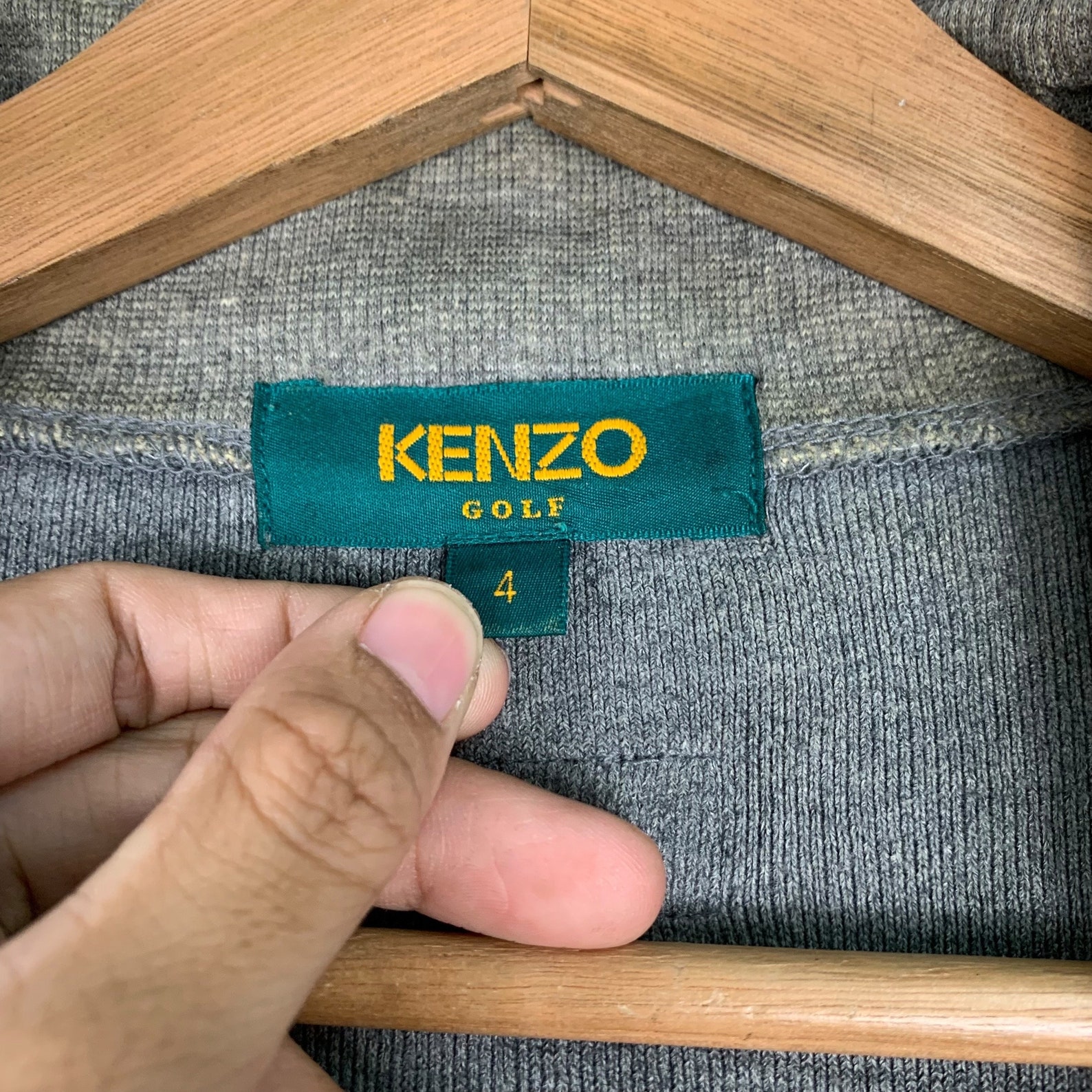 Vintage Trashed KENZO Golf Embroidery Big Logo Half Zip Pullover Sweater Size 4 #0410-C19 - Etsy