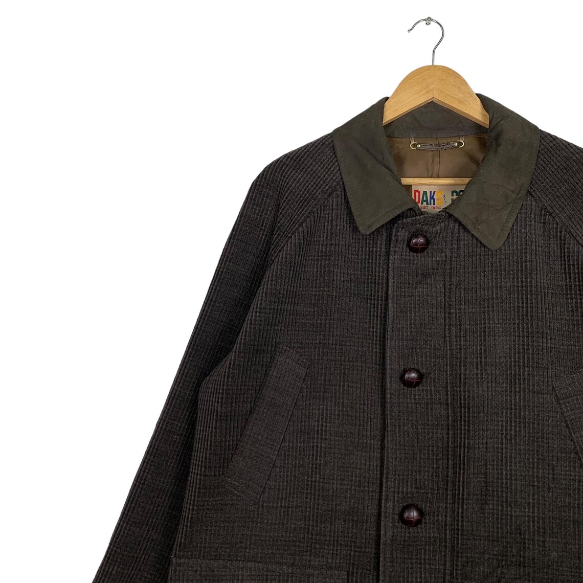 Vintage DAKS Made in Japan Dark Brown Wool Casual Jacket Men's Size L ...