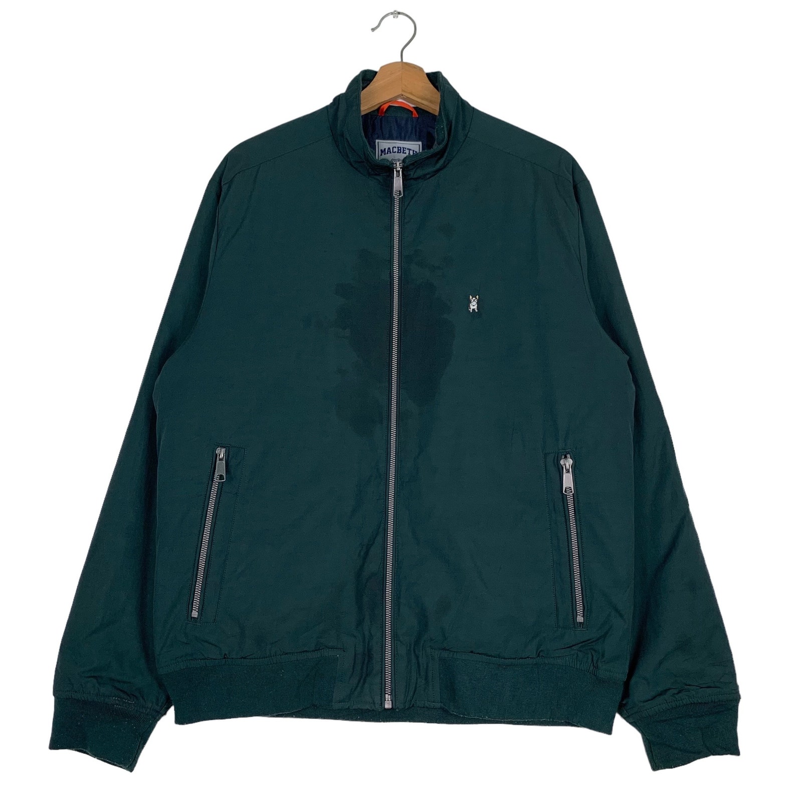 Vintage MACBETH Green Bomber Jacket Size M Japanese Brand Casual Jacket ...