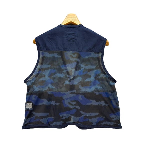 Vintage Japanese Brand FULL EMOTION Blue Camo Utility Mesh Vintage Japanese Brand FULL EMOTION Blue Camo Utility Mesh