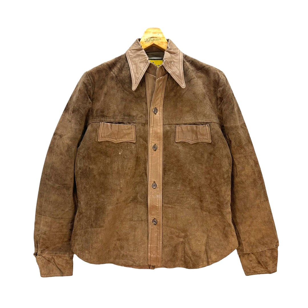 Vintage a ROBERT LEWIS Idea Suede Leather Button Jacket Size 40 / Very ...