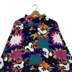 Vintage Tokyo Disneyland Mickey Mouse All Over Print Pullover Fleece ...