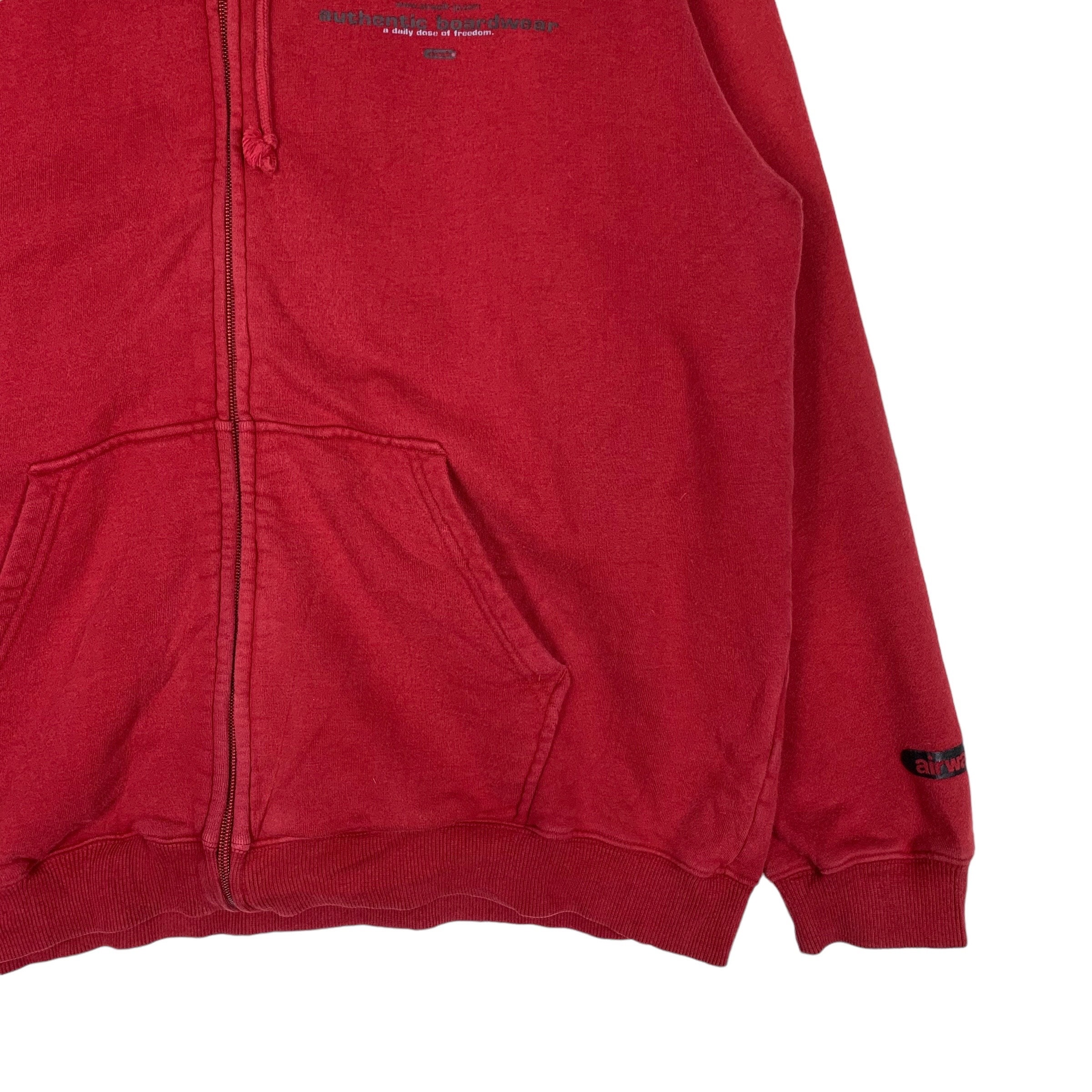 Vintage AIRWALK Big Logo Red Zipper Hoodies Sweatshirts Size L #0705 ...