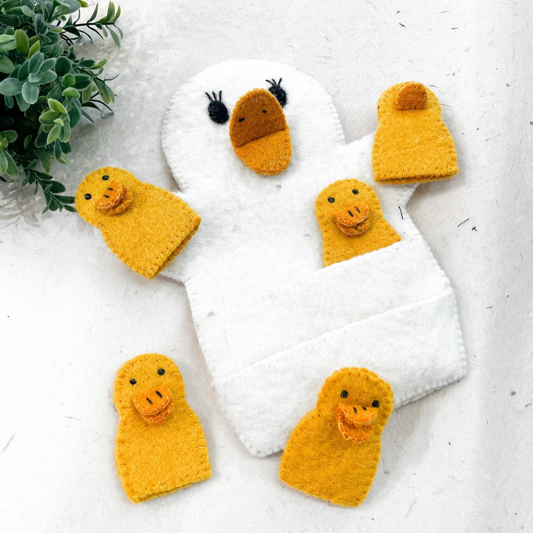 Duck Wool Felt Hand Puppet Handmade Kids Fun Interactive Toy Ducklings ...