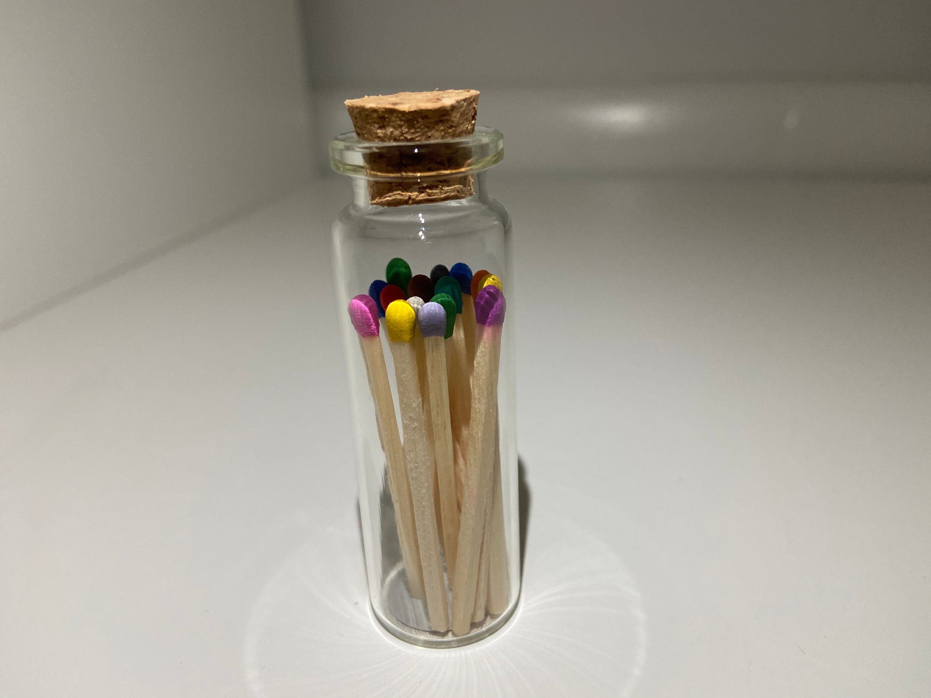 Limited Edition Glass Bottle With 15 Rainbow Matches - Etsy