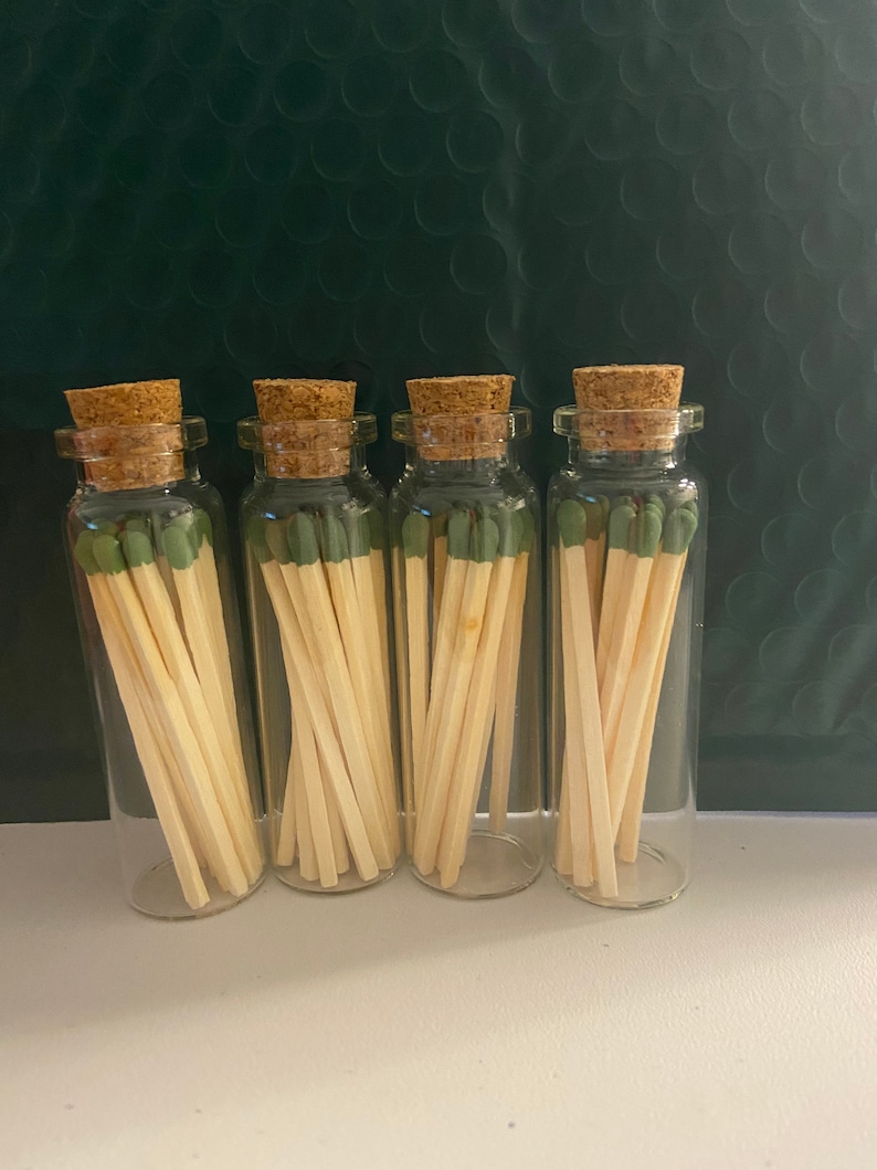 Glass Jar W/ 15 Matches and Striker - Etsy